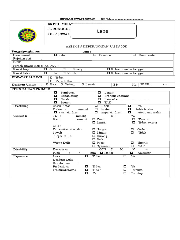 Assesment Keperawatan Igd | PDF