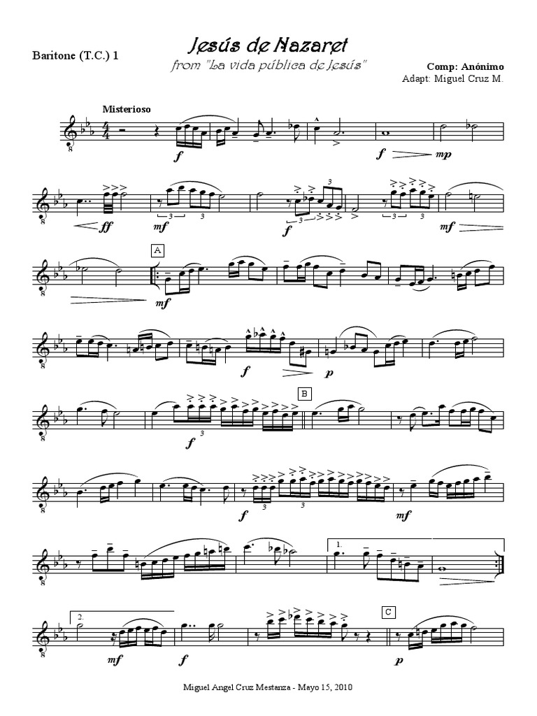 09 Jesus de Nazaret - Euphonium 1 | PDF | Alphabet grec