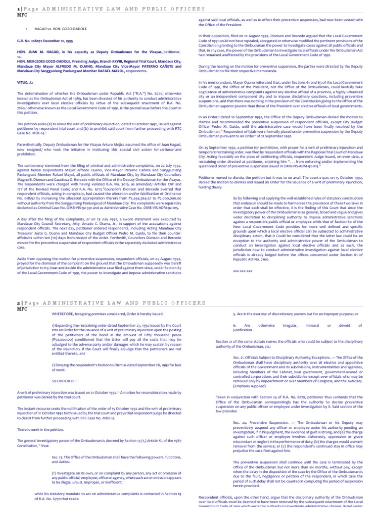 Additional Cases Admin | PDF | Injunction | Writ Of Prohibition