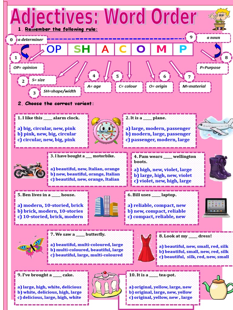 Adjectives Word Order - 56231 | PDF | Clothing | Fashion