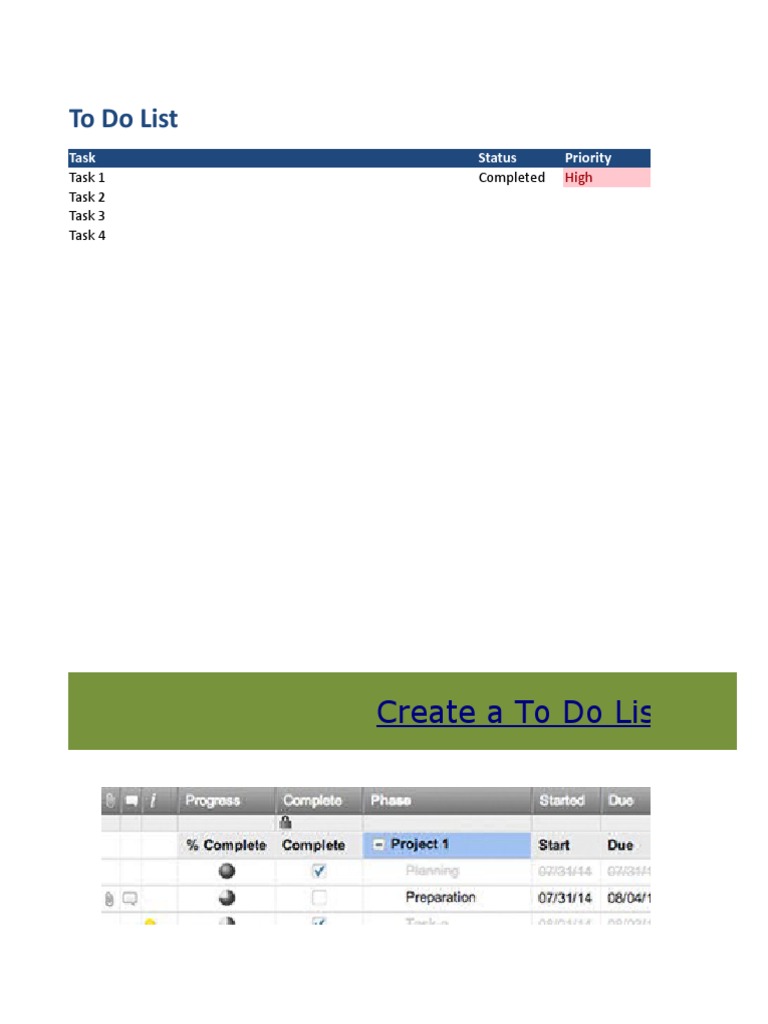 Free Excel To Do List Template | PDF