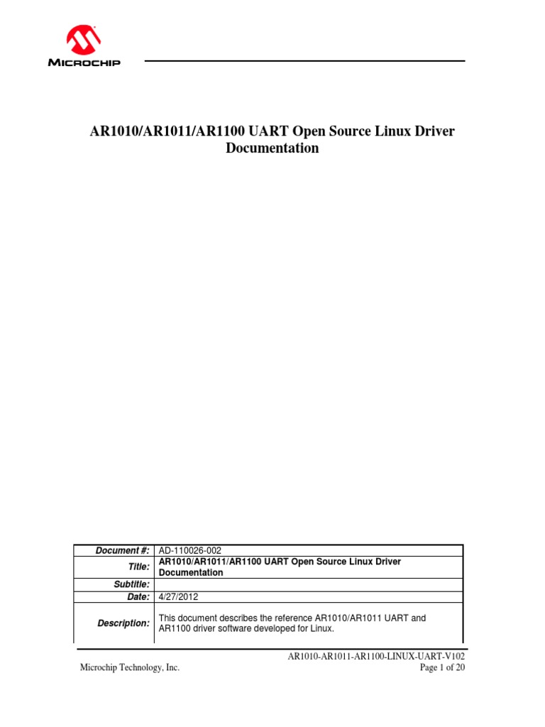 AR1010/AR1011/AR1100 UART Open Source Linux Driver Documentation | PDF ...