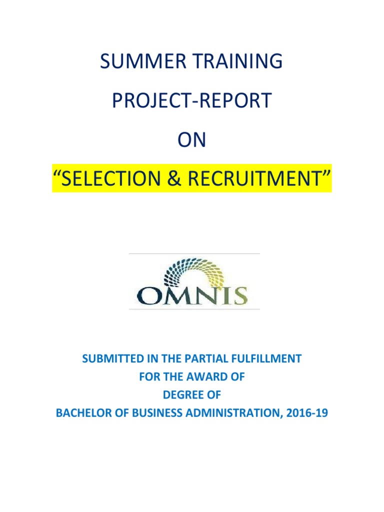 Summer Training Project | PDF | Behavioural Sciences | Business