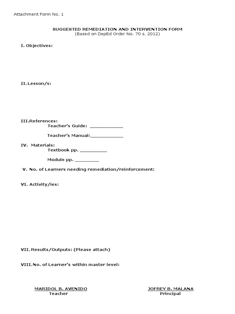 Remediation Form | PDF