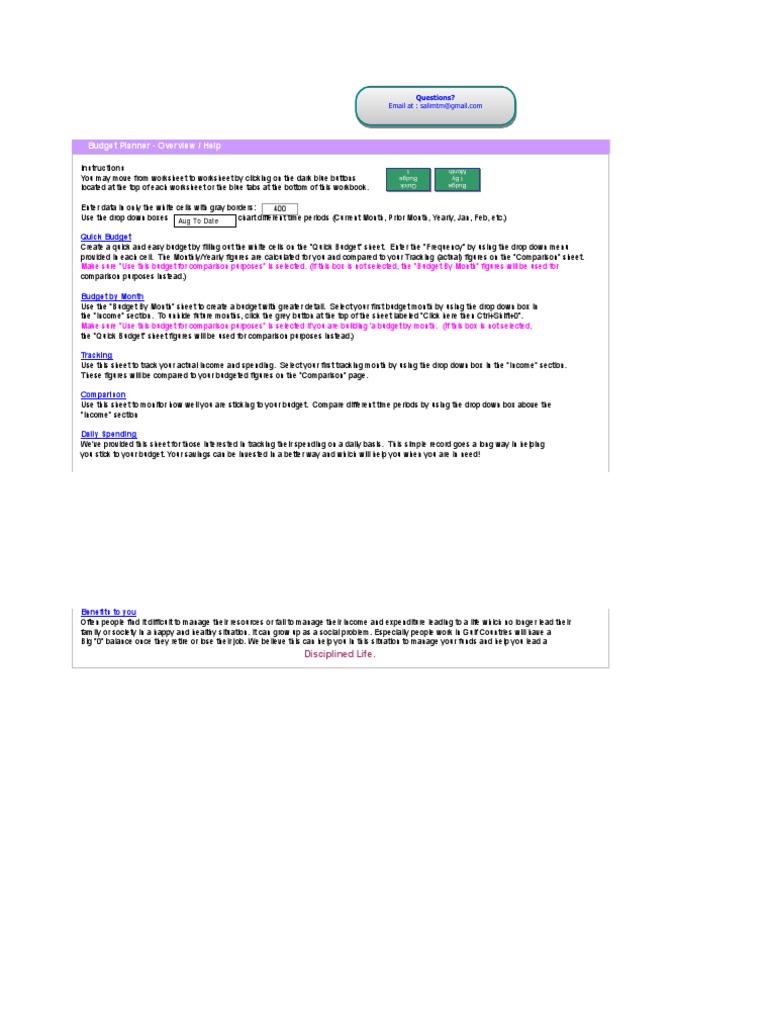 Budget Planner Overview and Guide | PDF | Expense | Budget