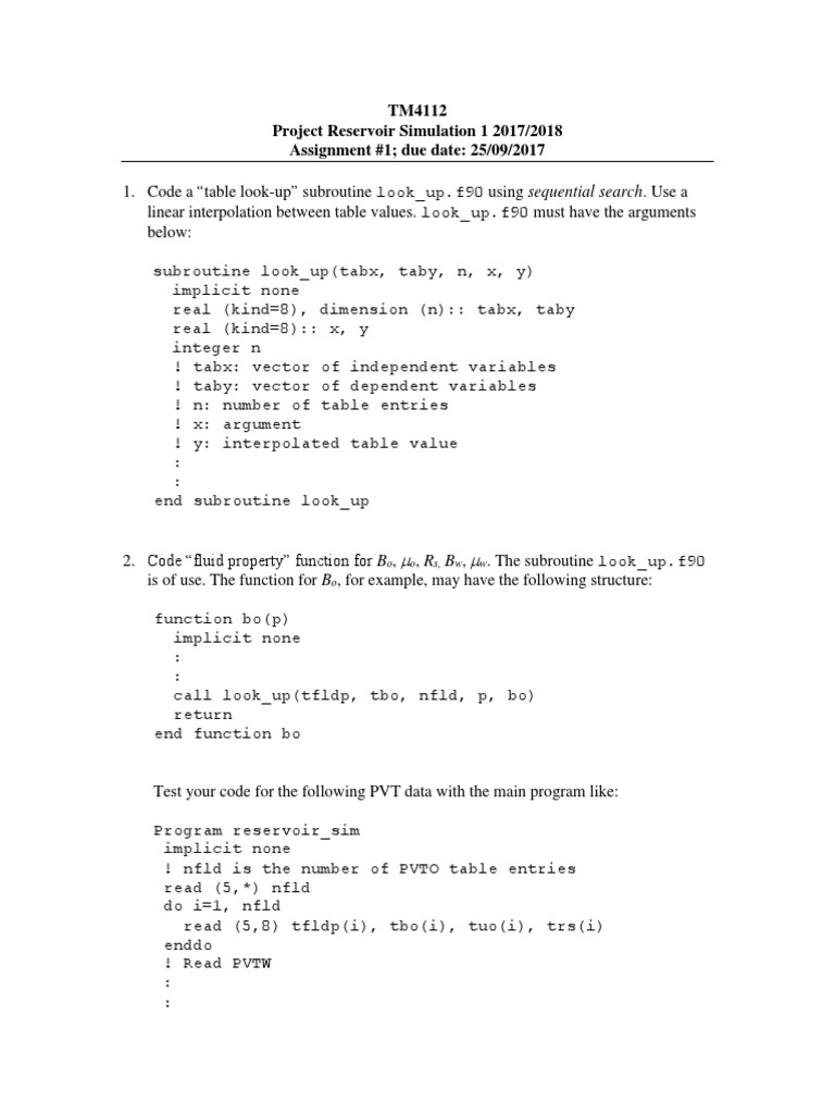 Project Res - Sim - Assignment SP17 1 | PDF | Subroutine | Parameter (Computer Programming)