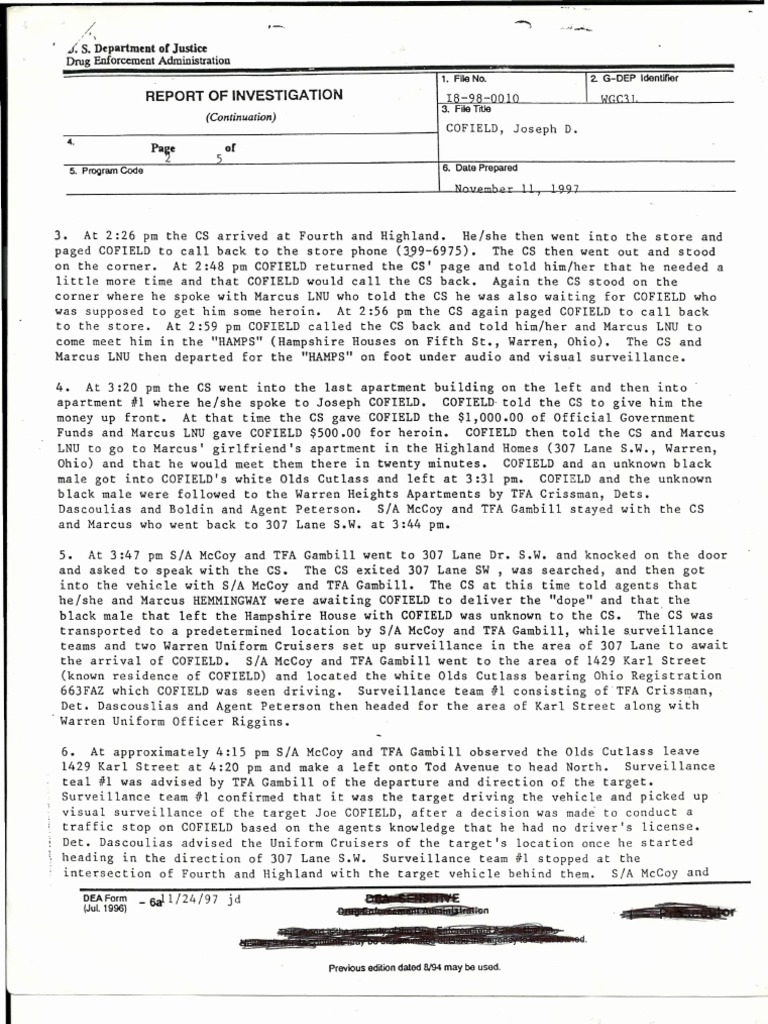 Joseph Darin Cofield | PDF | Law Enforcement | Crime & Violence