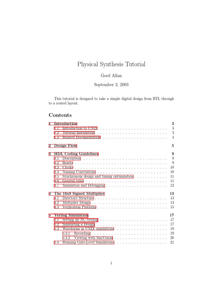 Physical Sinthesys Tutorial PDF | PDF | Field Programmable Gate Array | Logic Synthesis
