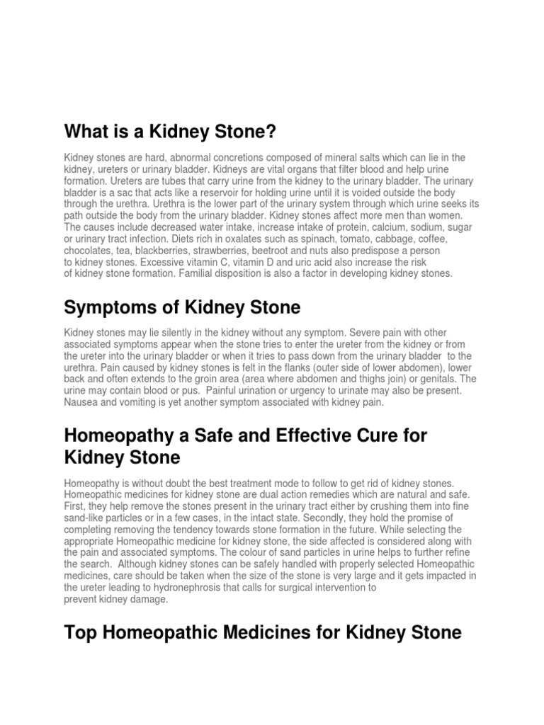 What Is A Kidney Stone? | PDF | Urinary System | Urology