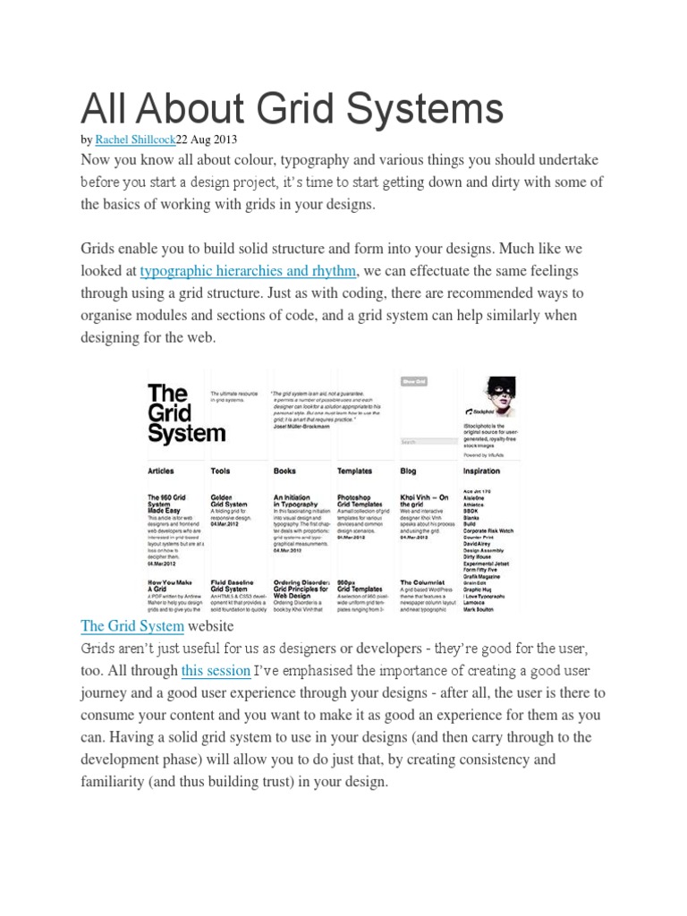 All About Grid Systems | PDF | Composition (Visual Arts) | Page Layout
