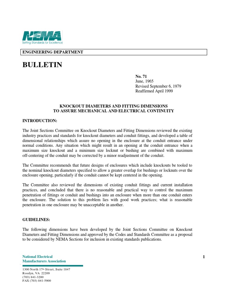 Knockout Sizes and Dimensions Guide | PDF | Pipe (Fluid Conveyance ...