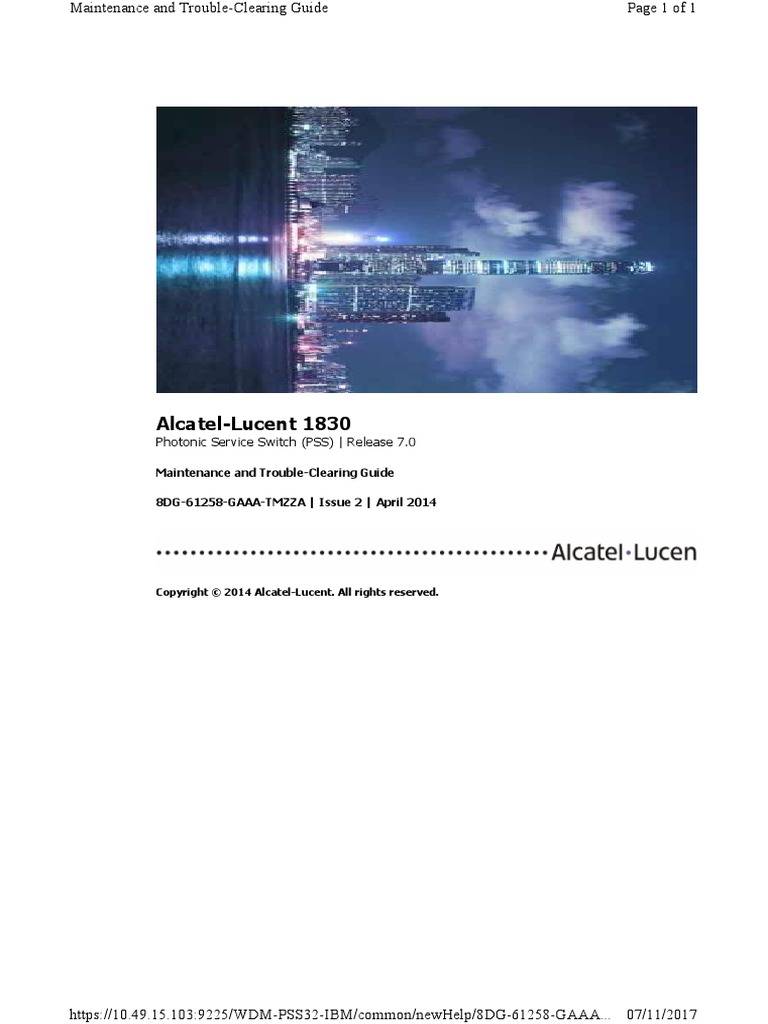 Alcatel-Lucent 1830: Photonic Service Switch (PSS) - Release 7.0 | PDF