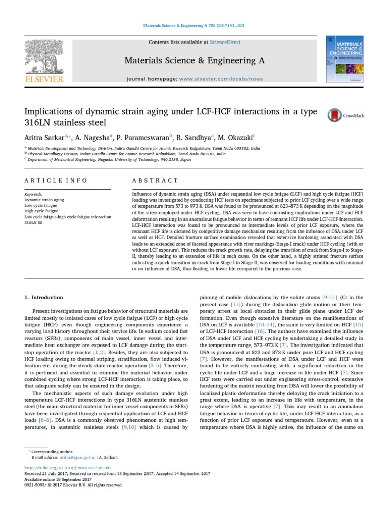 Dynamic Strain Aging | PDF | Fracture | Fatigue (Material)