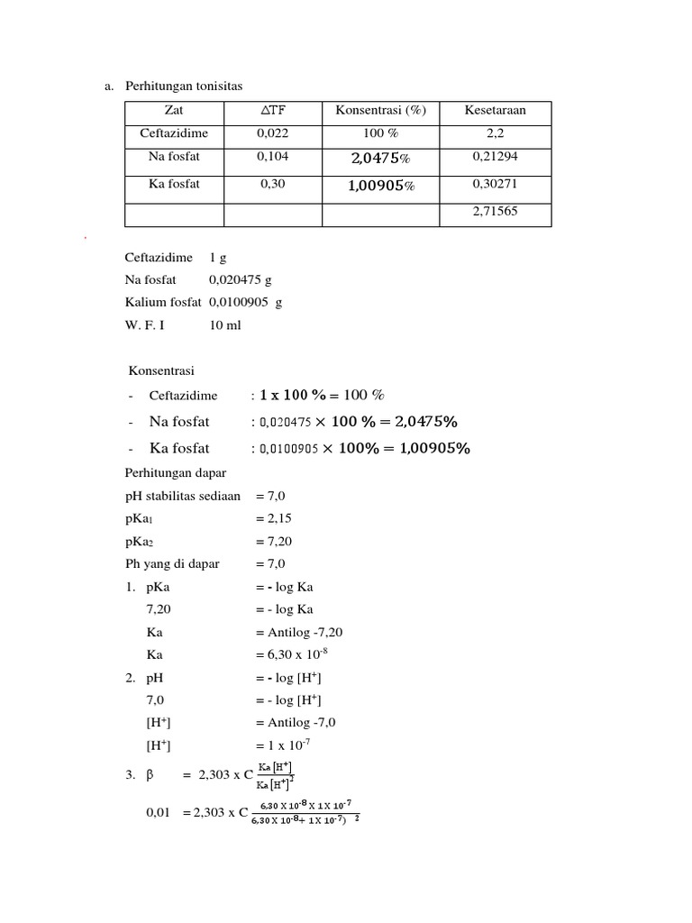 Perhitungan Tonisitas STERIL 2 | PDF