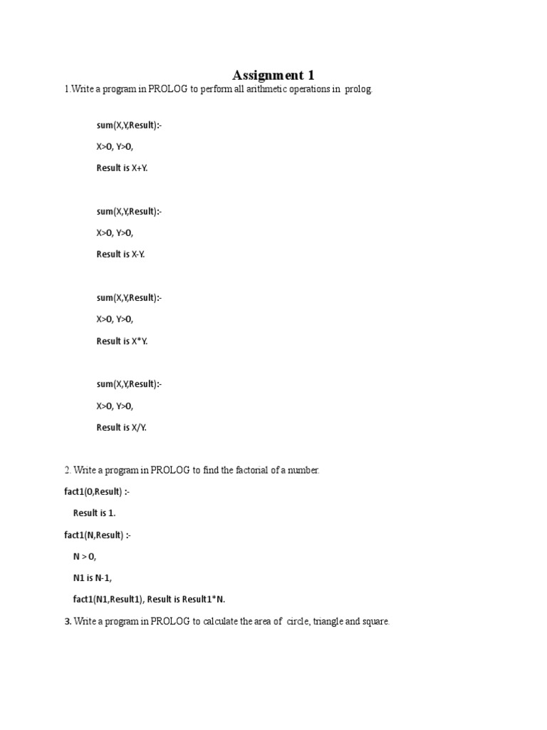 Prolog Assignments | PDF