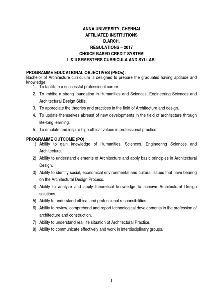 B.arch Regulation 2017 Syllabus | PDF | Trigonometric Functions | Equations