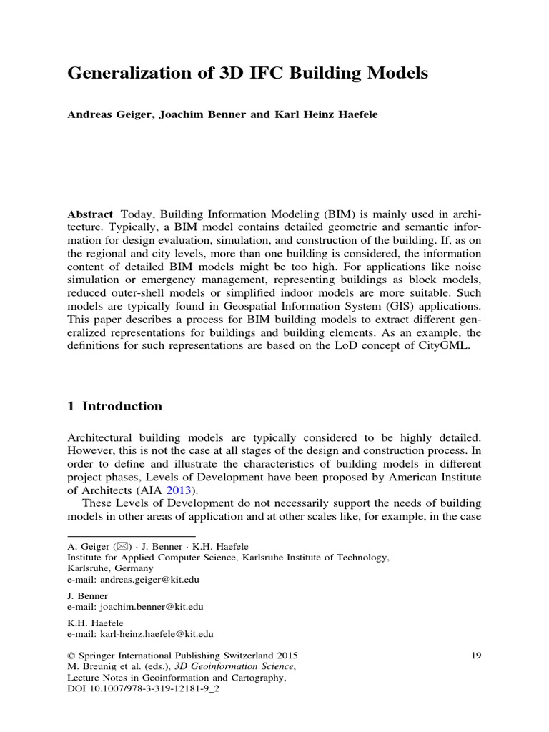 Generalization of 3D IFC Building Models | PDF | Computing And ...