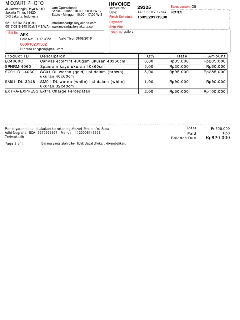 Notes:: Total Paid Balance Due | PDF