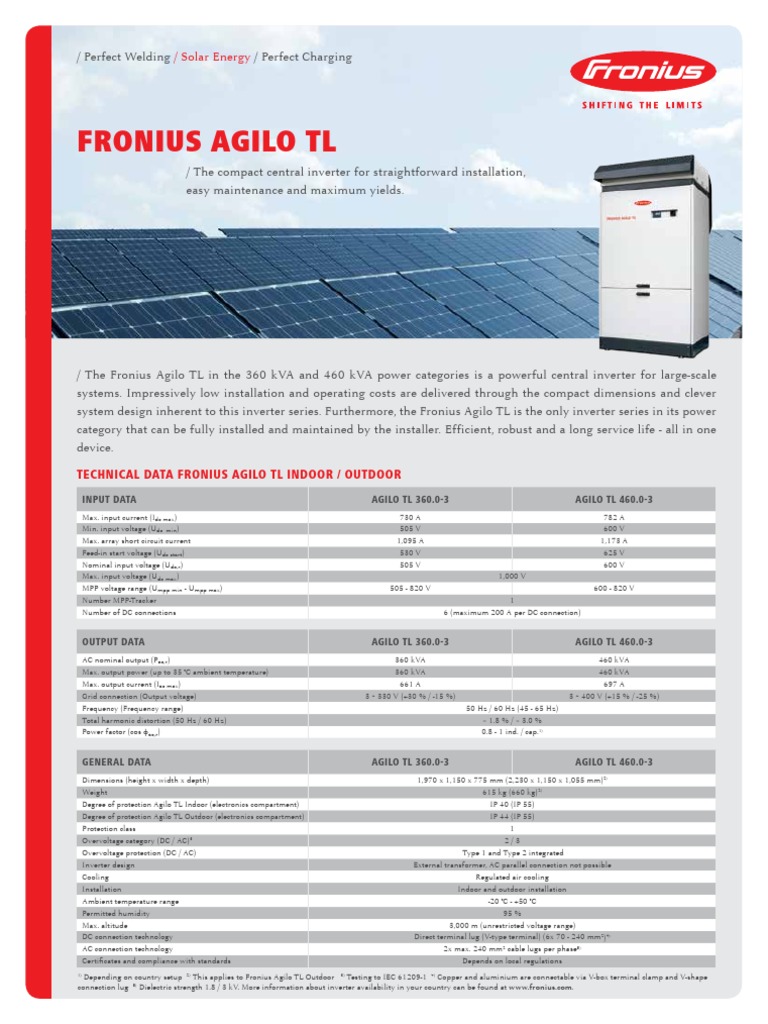 Fronius Agilo TL: / Solar Energy | PDF | Power Inverter | Alternating ...