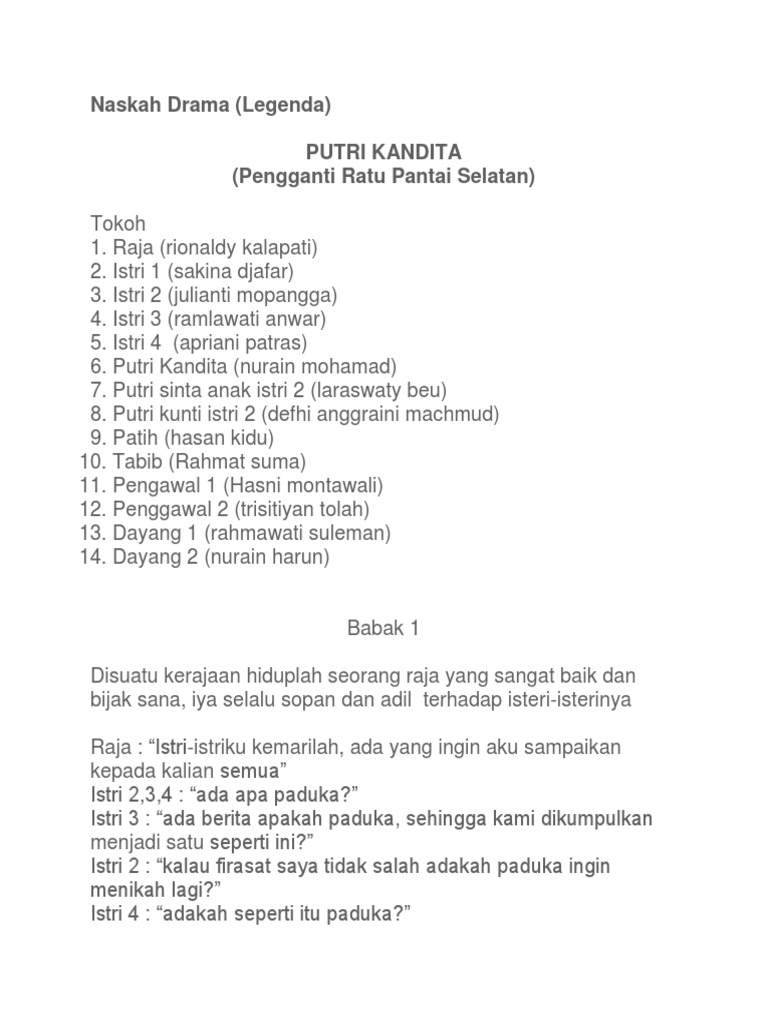 Naskah Drama Putri Kandita | PDF