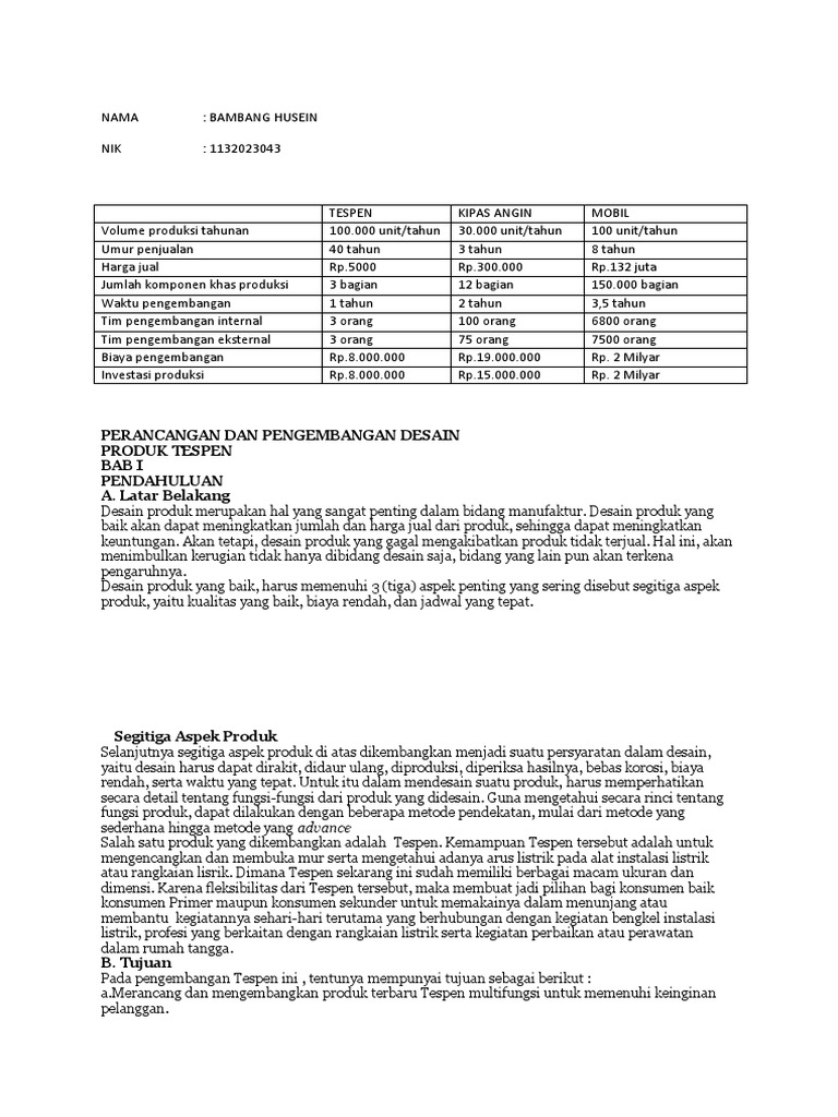 Peroduk Tespen | PDF