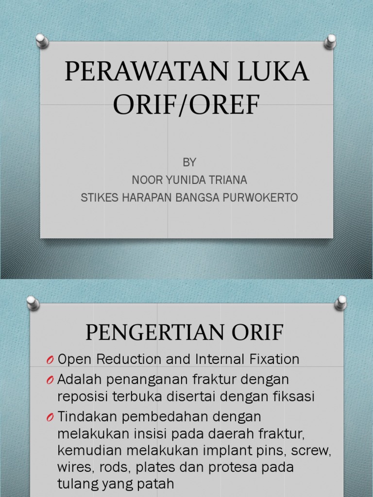 Perawatan Luka Orif Oref | PDF