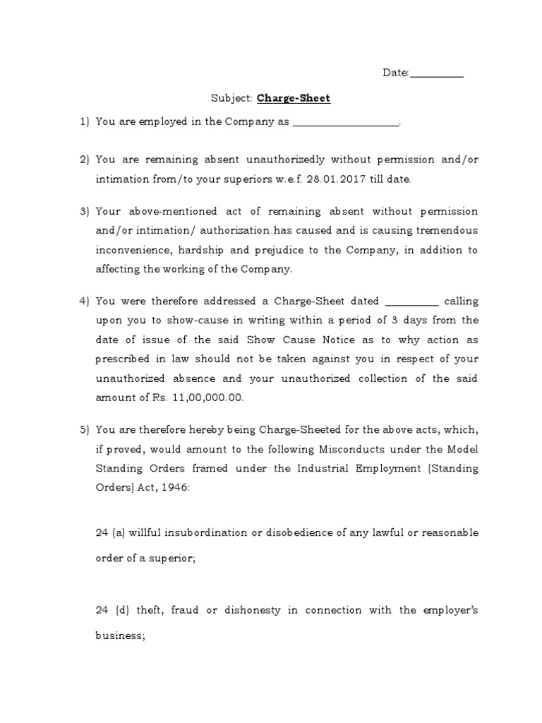 Charge Sheet | PDF