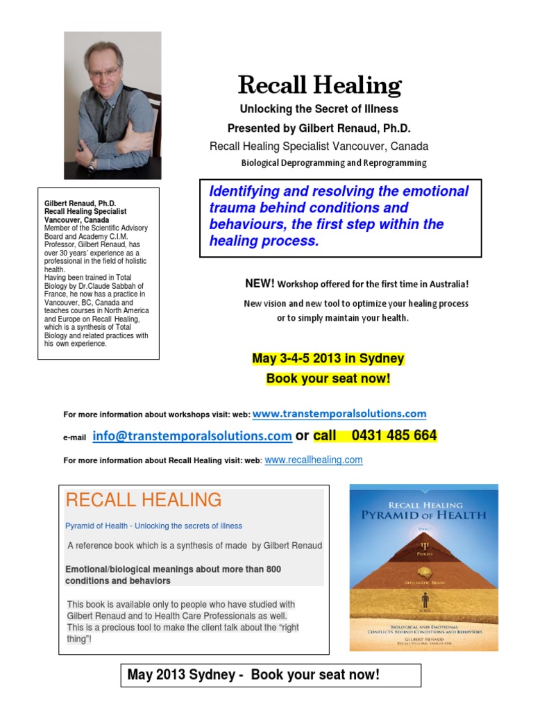 Recall Healing Unlocks Illness Secrets | PDF