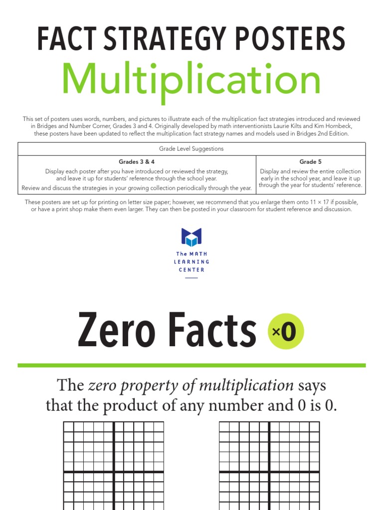 Multiplication: Fact Strategy Posters | PDF | Poster | Multiplication