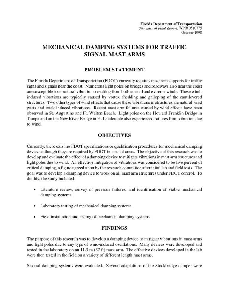 MA FDOT Damping | PDF | Pipe (Fluid Conveyance) | Applied And ...