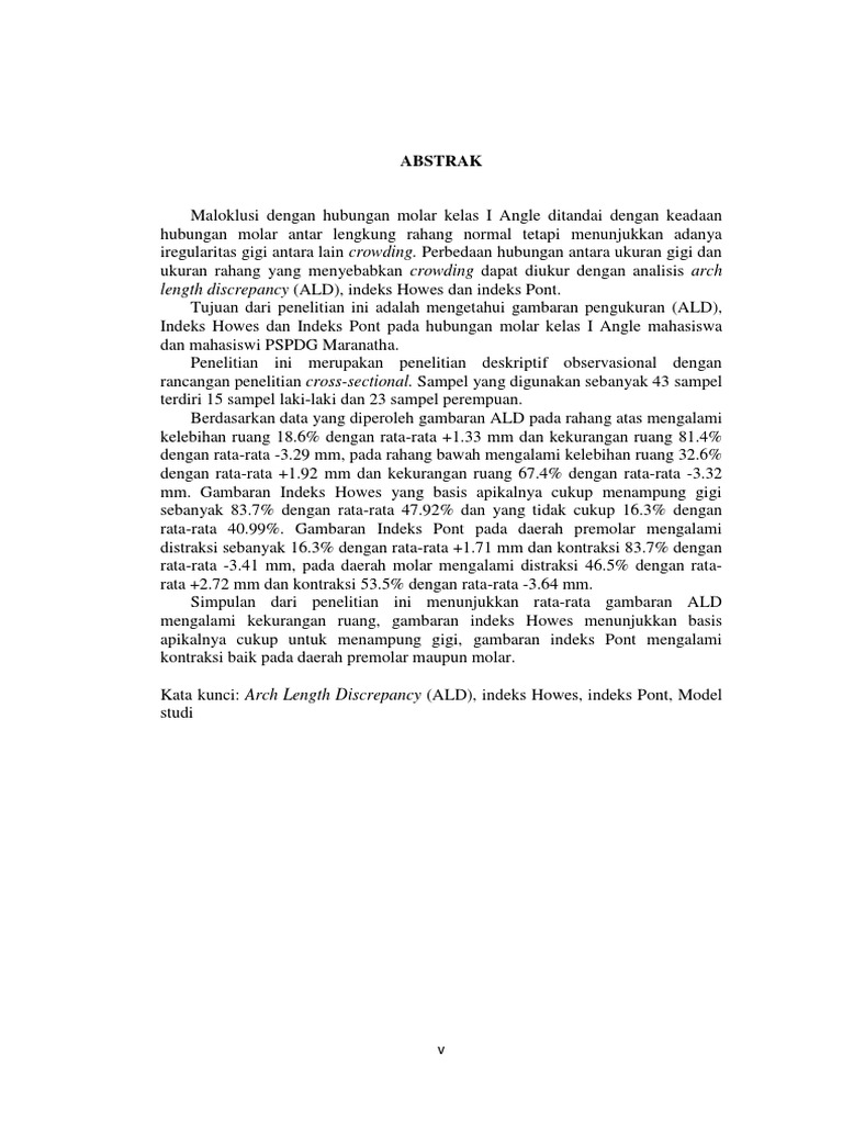 Analisis Arch Length Discrepancy pada Mahasiswa | PDF