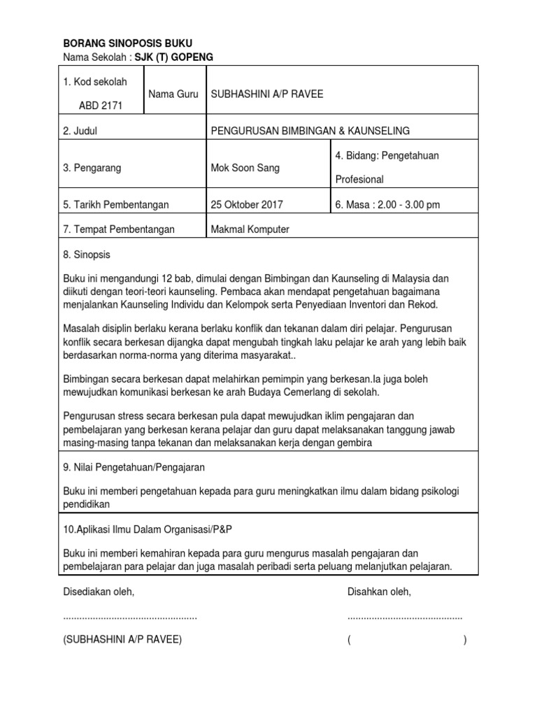 Sinopsis Buku Final | PDF