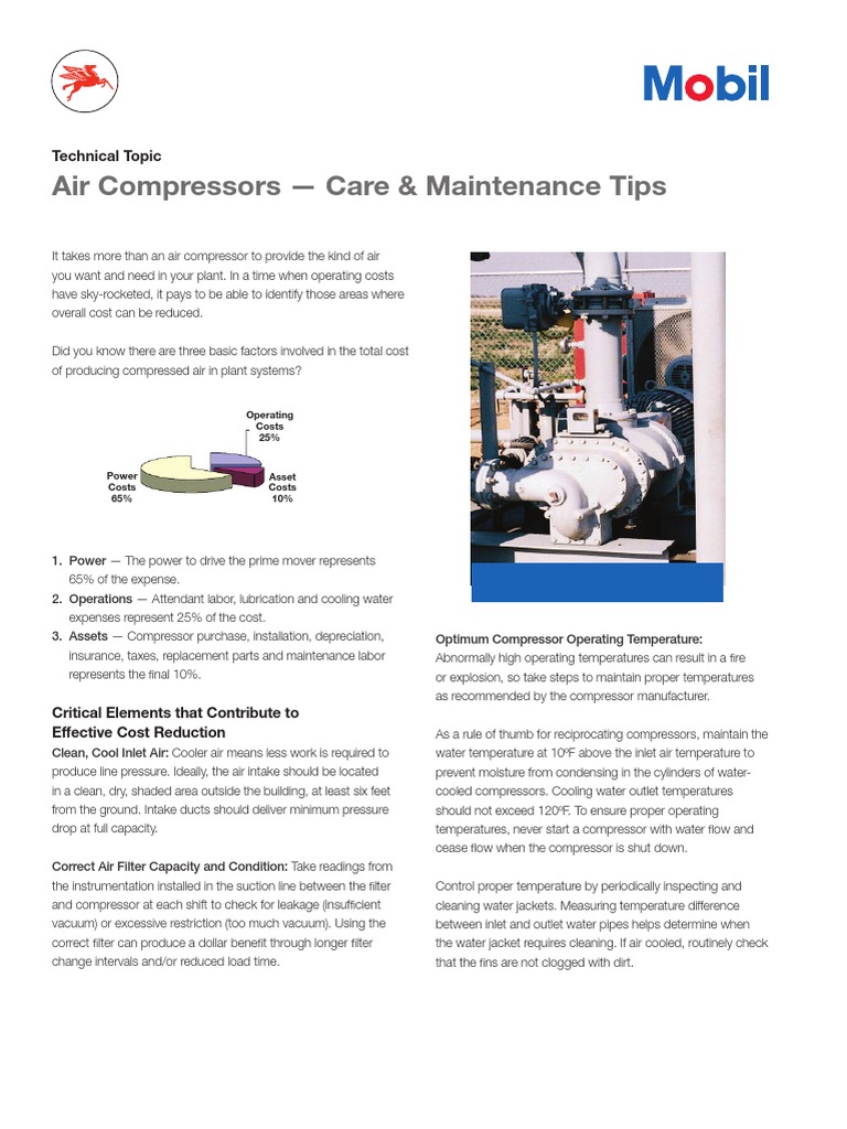 Air Compressors - Care & Maintenance Tips: Technical Topic | PDF ...