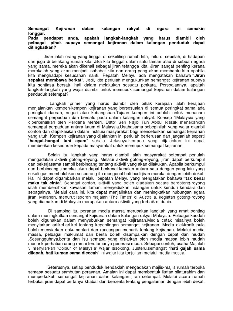 Contoh Karangan Bm K1 Spm Pdf