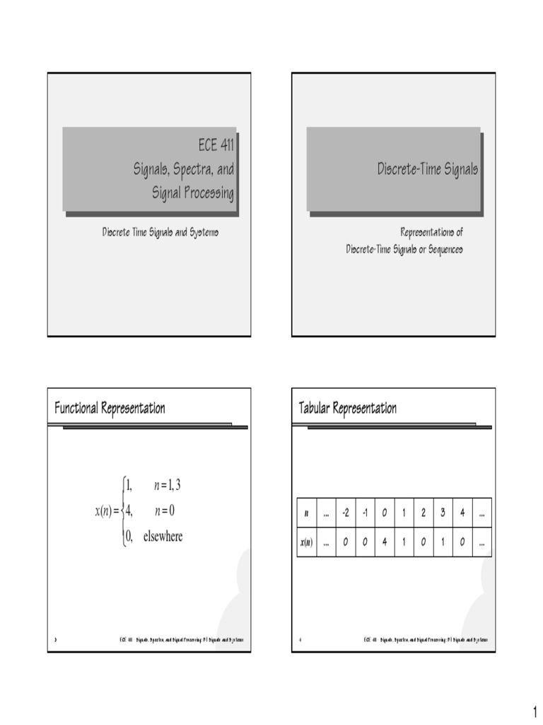 ECE411 - 2 - DT Signals and Systems | PDF | Spectral Density | Signal ...