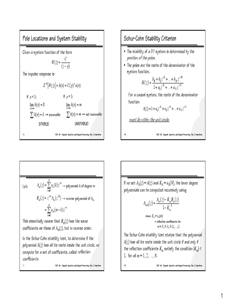 ECE411 - 4d - The Z-Transform | PDF | Analysis | Algorithms