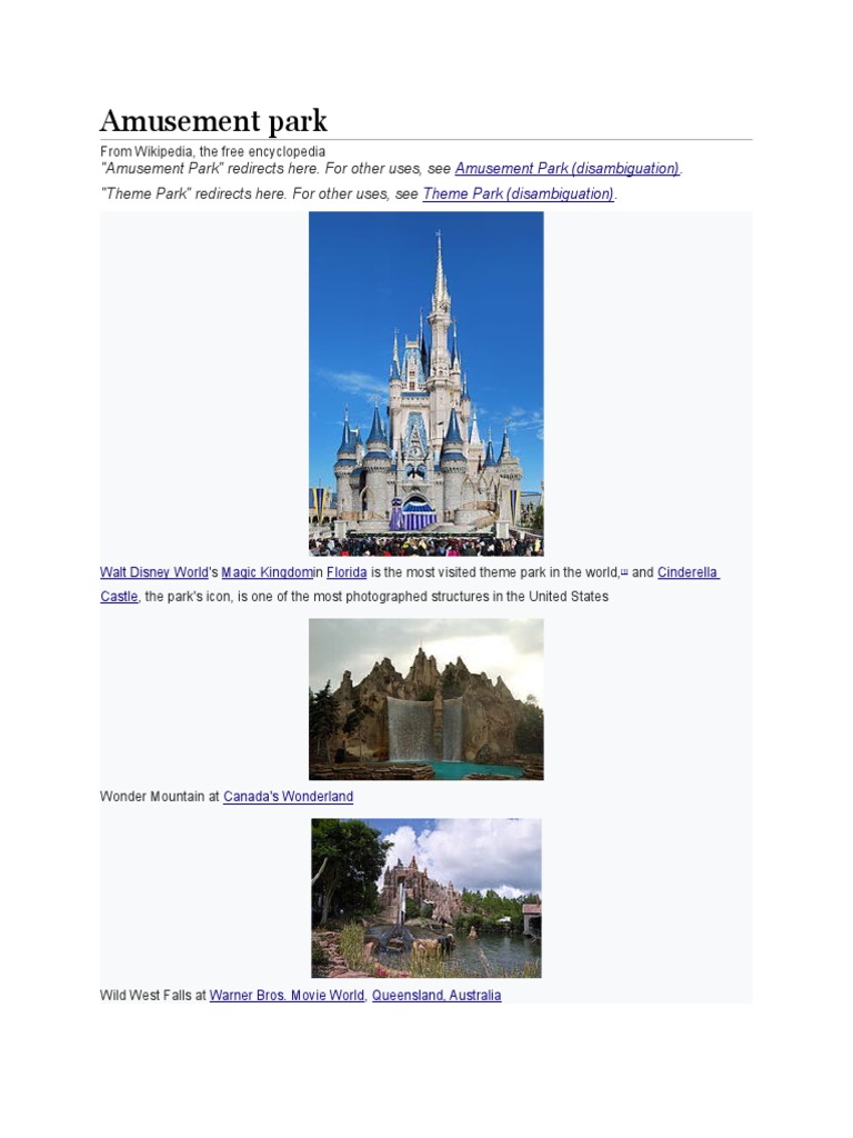 Amusement Park Amusement Park Redirects Here For Other Uses See