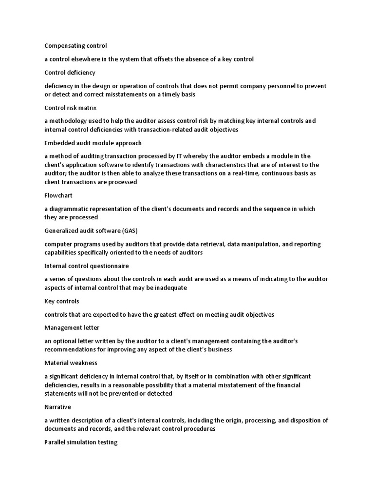 Compensating Control | Download Free PDF | Financial Audit | Internal ...