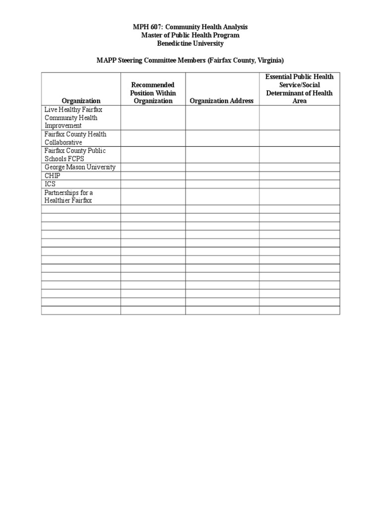 MAPP Steering Committee Template | PDF