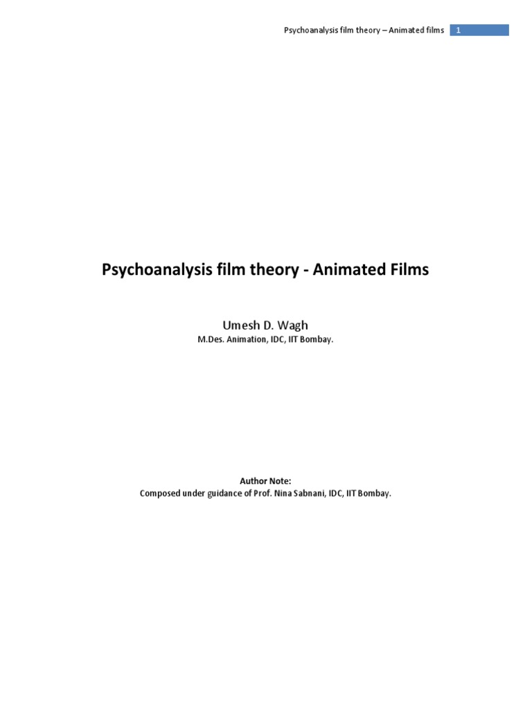 Psychoanalysis in Animated Films | PDF | Id | Psychoanalysis