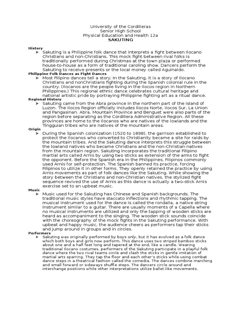 Sakuting Handout | PDF | Dances | Philippines