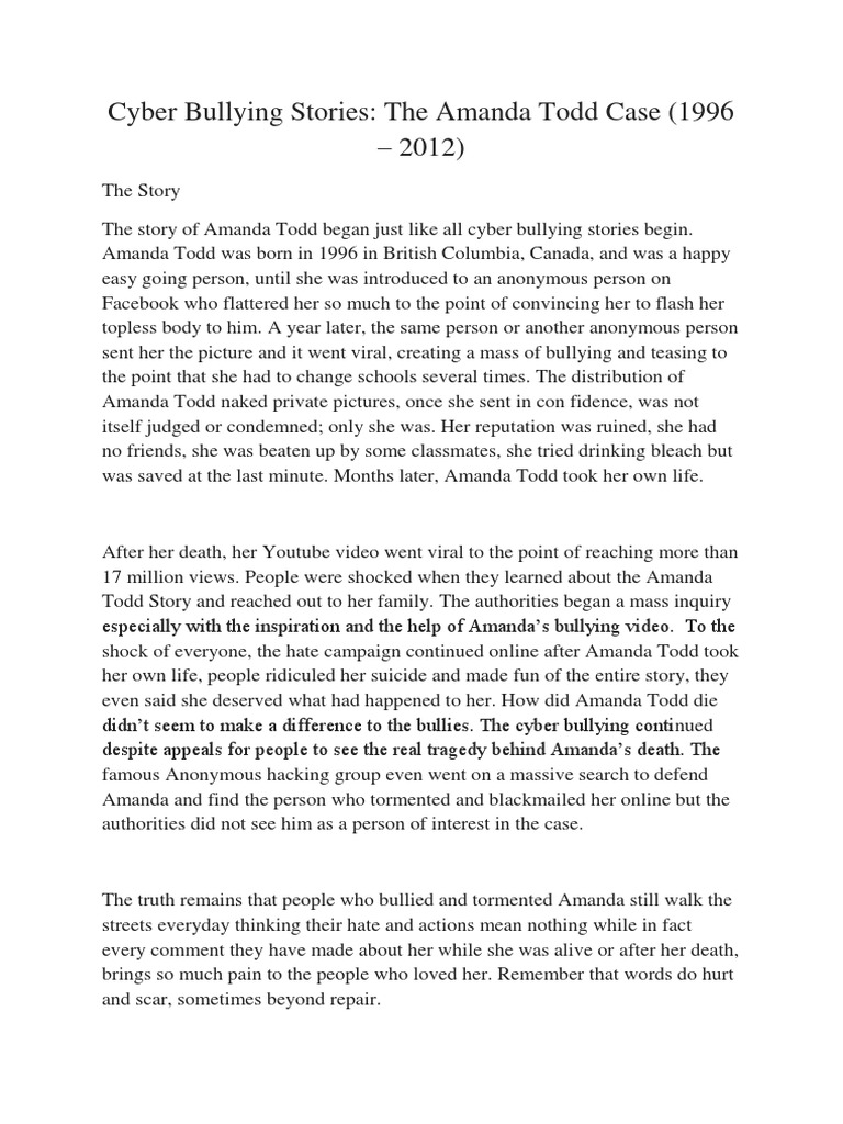 Cyber Bullying Stories | PDF | Cyberbullying | Bullying