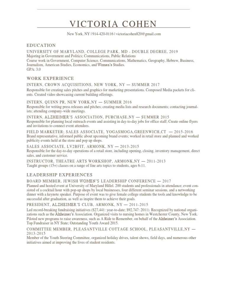 Victoria Cohen: Education | PDF | Business