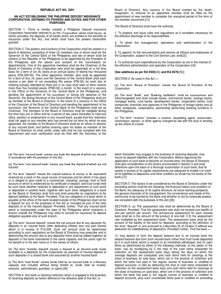 Banking Laws | PDF | Deposit Account | Banks
