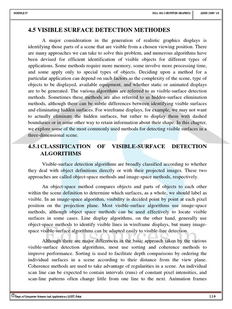 Visible Surface Detection Pdf Cartesian Coordinate System
