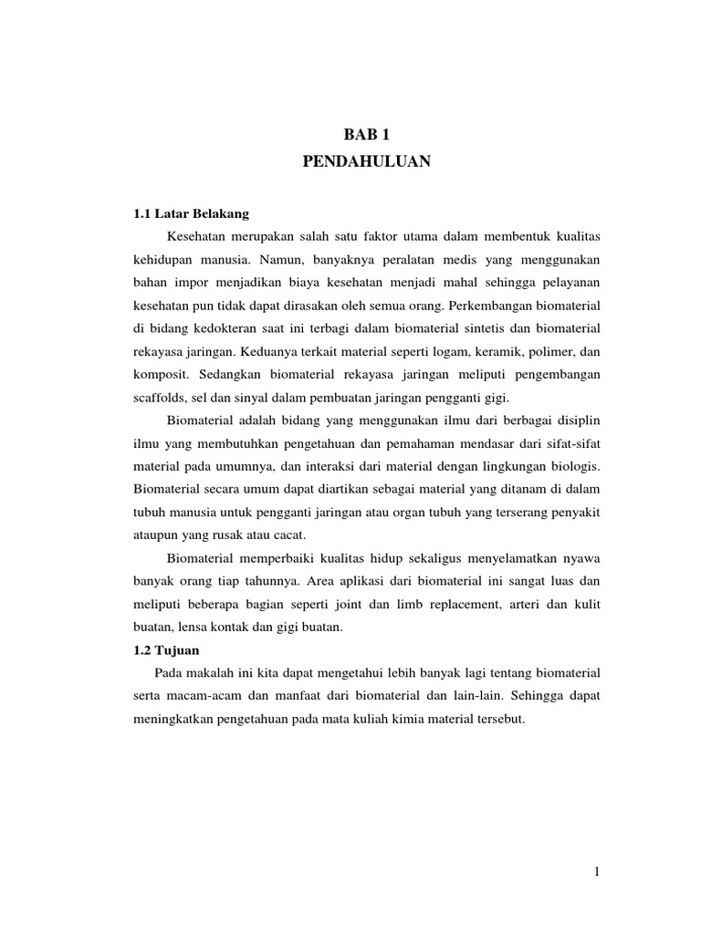 Pemahaman Dasar Biomaterial dalam Kedokteran | PDF