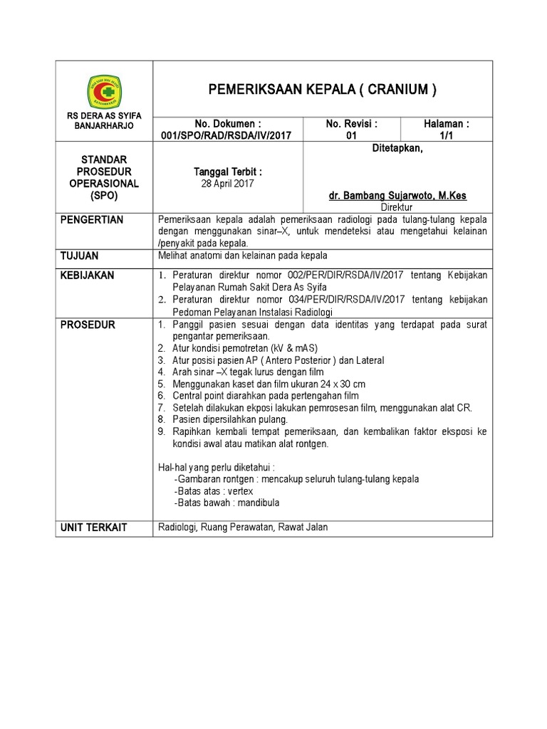 SPO Pemeriksaan Rontgen Dan USG | PDF