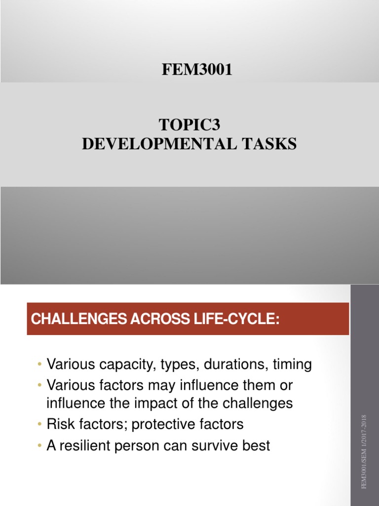 Topic 3 Developmental Tasks and Challenges | PDF | Developmental ...
