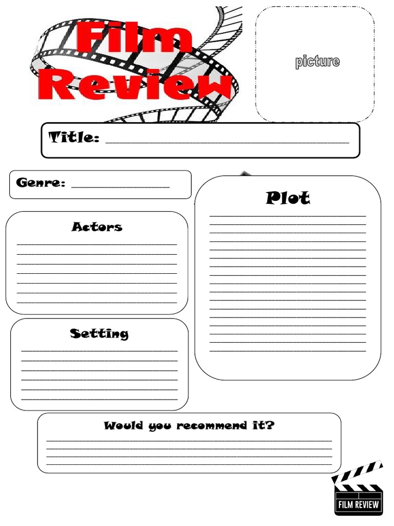 Film Review Worksheet Fun Activities Games Worksheet Templates Layouts ...