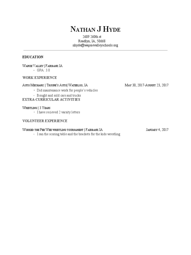 Nathan Hyde - Resume Template | PDF